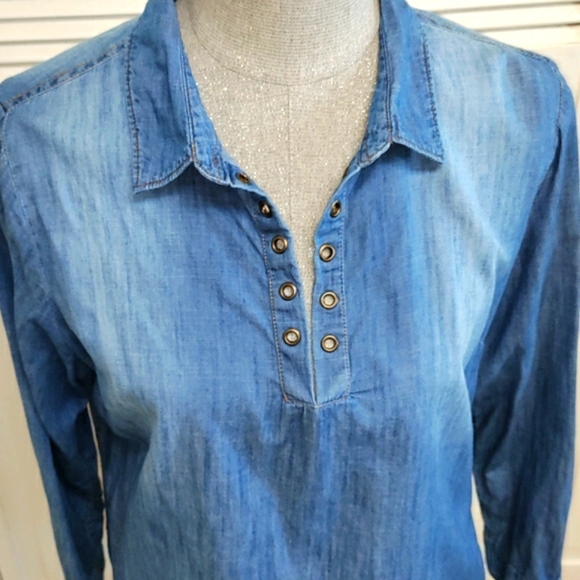 Ruff Hewn | Tops | Ruff Hewn Denim Top With Rivets | Poshmark